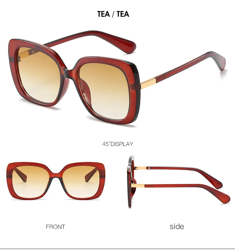 Flat Top Oversized Square Sun Glasses 2020 New Arrivals Retro Fashion