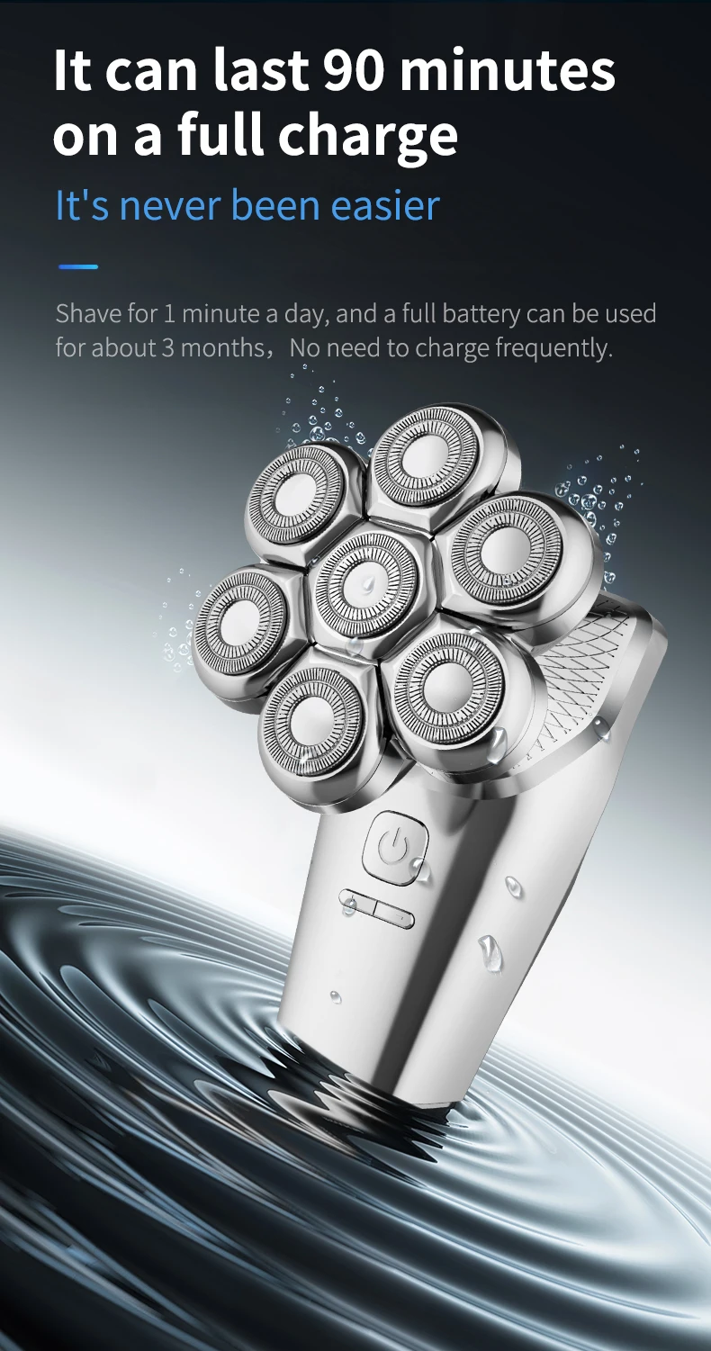 Ms-686 Electric Shaver 7 Head Razor Electric Beard Knife Bald Machine Electric Shaver Motor ...