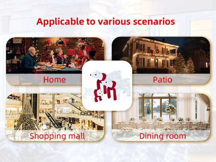 3-piece 20 In Lighted Polar Bear Family Large Outdoor All-weather ...