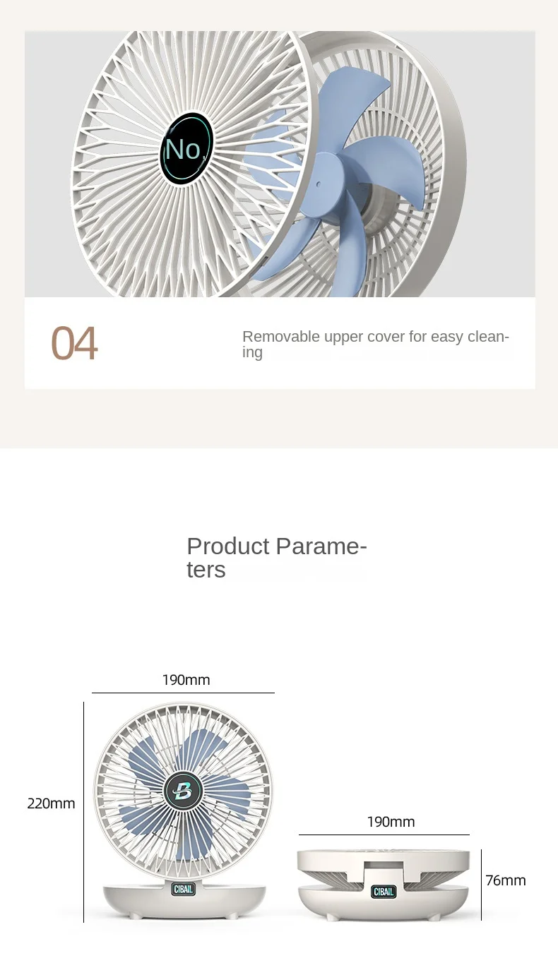 Foldable Table Usb Desktop Small Cordless Rechargeable Folding Fan Gift Portable Electric Fan ...