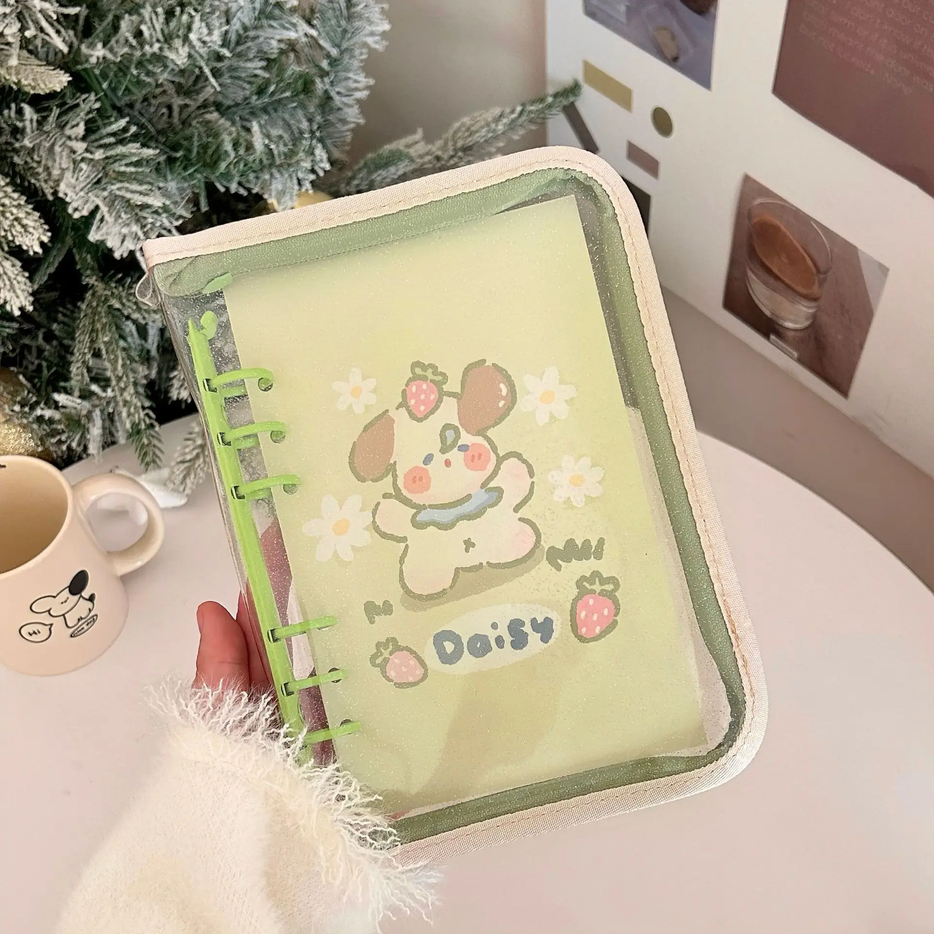 Cartoon Color Blocking PVC Binder Notebook - 6-Holes Loose-leaf