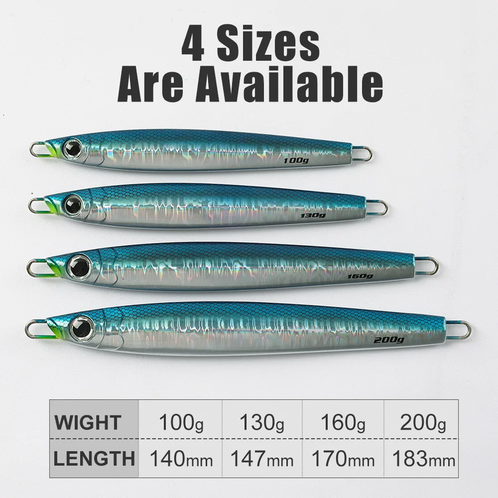 Jigs Fishing Lure Metal Casting Jigging Lure 100g 130g 160g 200g Iscas 3d Eye Lifelike Fast ...