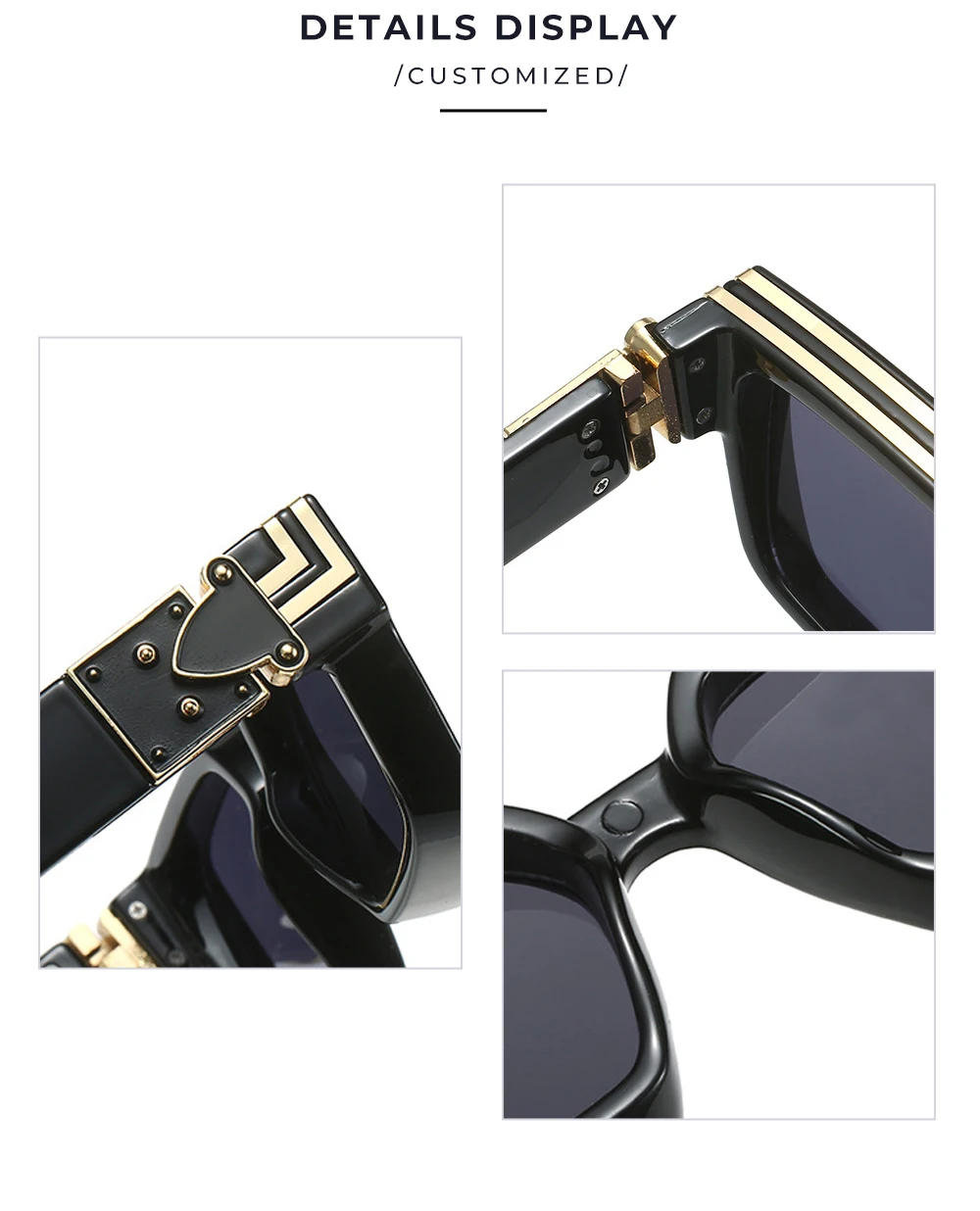 Sunglasses 2023 Luxury Square Glasses Trendy Metal Decoration Frame Unisex Sunglasses Women ...
