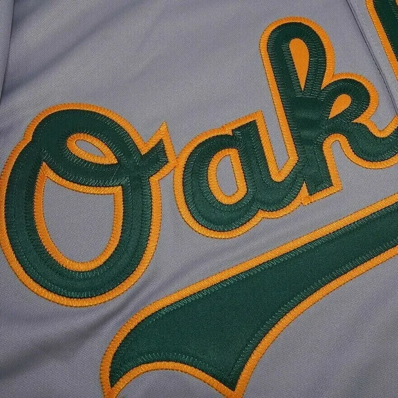 Custom 1989 Oakland Retro Ws Baseball Jerseys Dave Mark 25 Mcgwire Dennis Eckersley Carney ...
