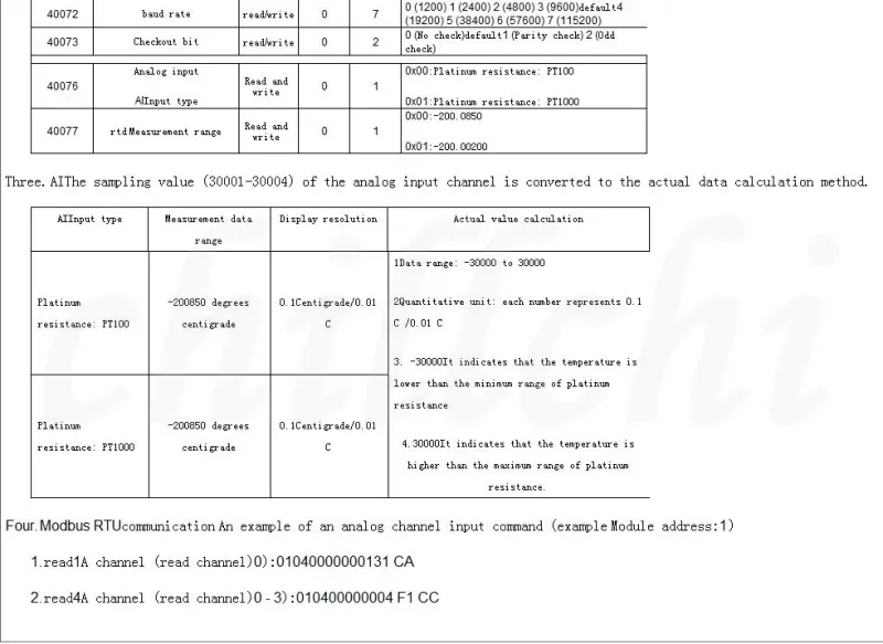 PT1000 PT100 8 Way Platinum Resistance RTD High Precision Temperature Acquisition Module RS485 ...