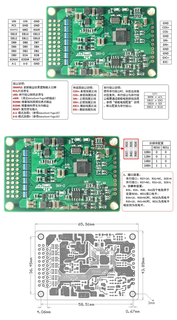 Ad2s1210 16bit Rotary Encoder/rdc/resolver Module/support Quadrature Signal Output - Buy ...