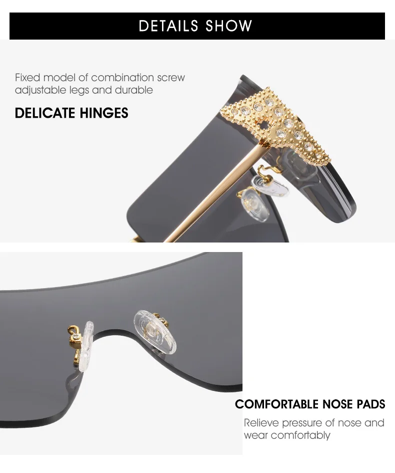 Mejores 2571 2021 New Unique Oversized Sunglasses One Piece Plastic Metal Design Shades Clear ...