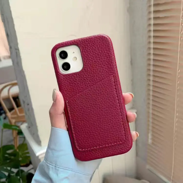 Luxury Lychee Print Insert A Credit Card Woman Phone Cover Apple Mobile ...