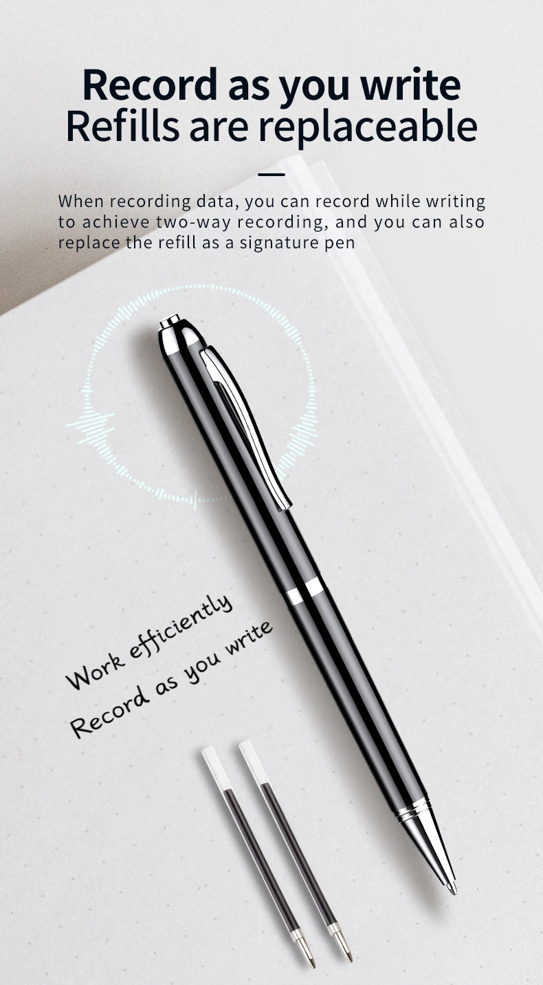 Up-to-date Professional Recording Pen Portable Mini Voice Recorder Digital Sound Record Device ...