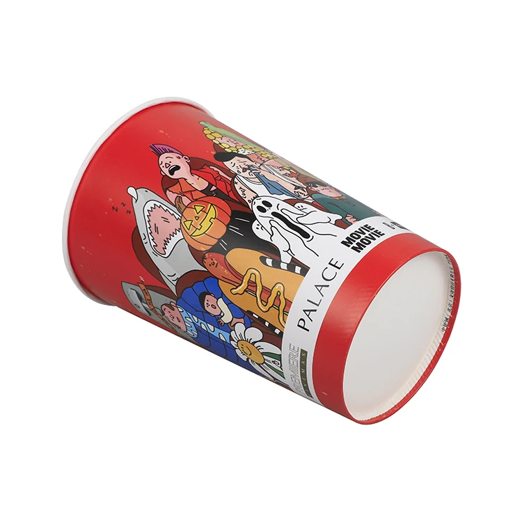 Snack Food Packaging Pop Corn Bucket Disposable Paper Popcorn Cups