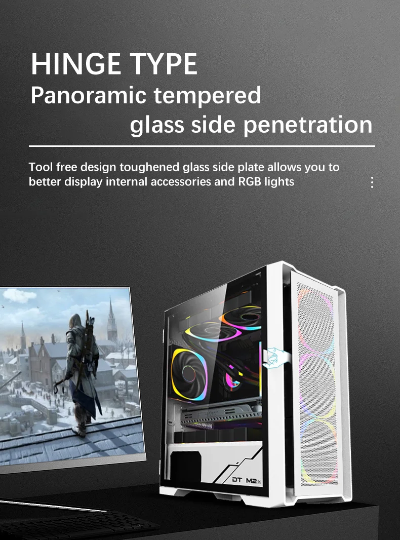 Micro-atx Gaming Case Usb3.0 X 1 240mm Radiator Support Fans Tower ...