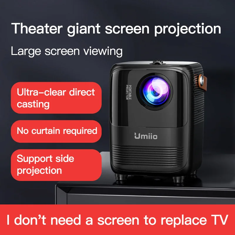 Umiio Mini Projector A008 Portable Household 4k Ultra Hd 1080p ...