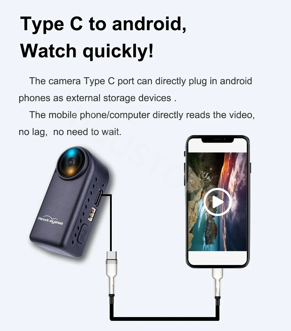 Hawkeye 4K Thumb 2 Action Camera - 170 Degree FOV for FPV RC Drone