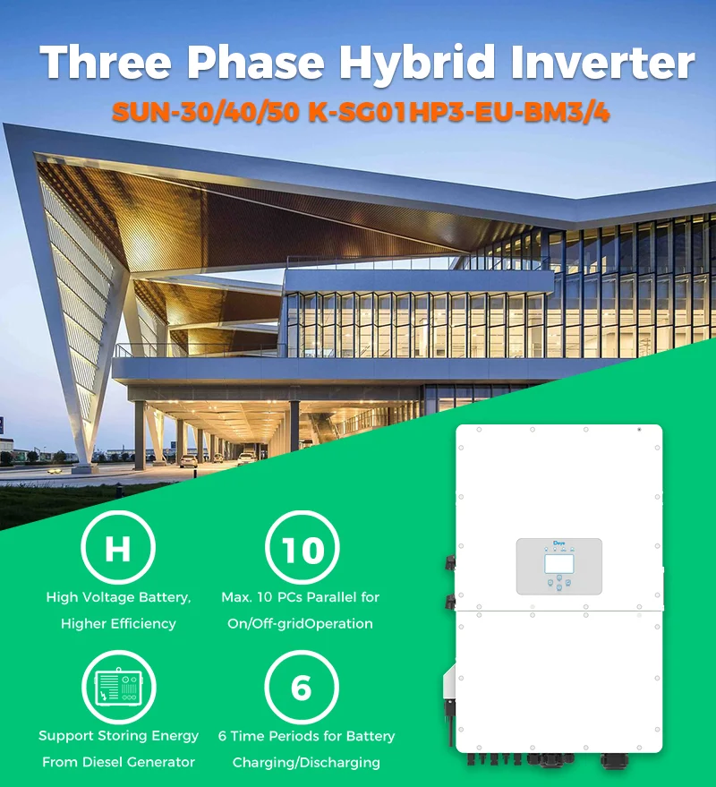 For Deye Hybrid Inverter High Voltage 30kw 40kw 50kw Three Phase SUN-30K-50K-SG01HP3-EU-BM4 with ...