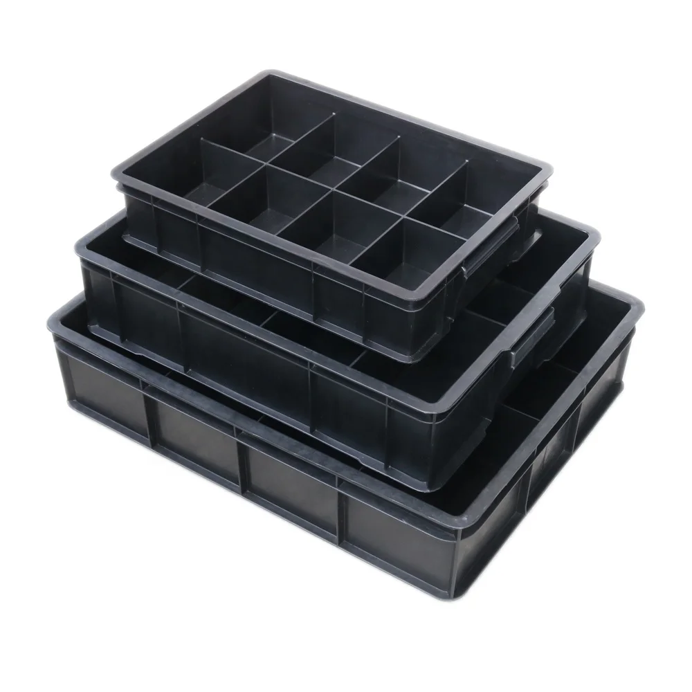 Antistatic Safety Hinged Boxes With Containers Stackable Trays Esd Storage Bin Conductive Tray ...