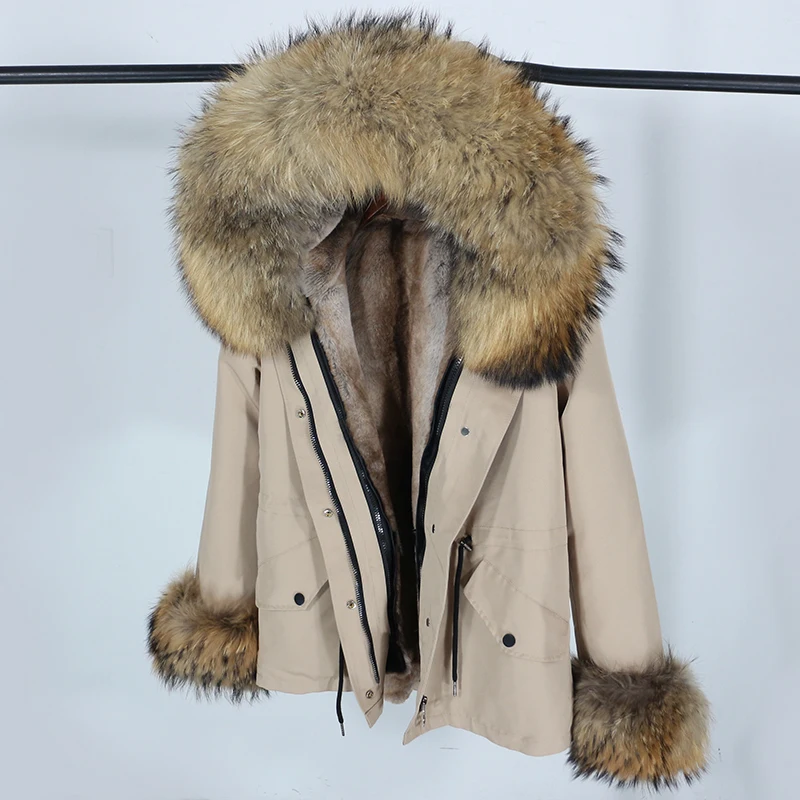Oftbuy 2023 New Winter Jacket Women Parka Real Fox Raccoon Fur Collar Hooded Thick Warm ...
