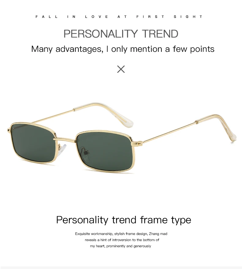 Fashion Trend Retro Metal Rectangle Clear Lens Mens And Womens Glasses Small Frame Radiation