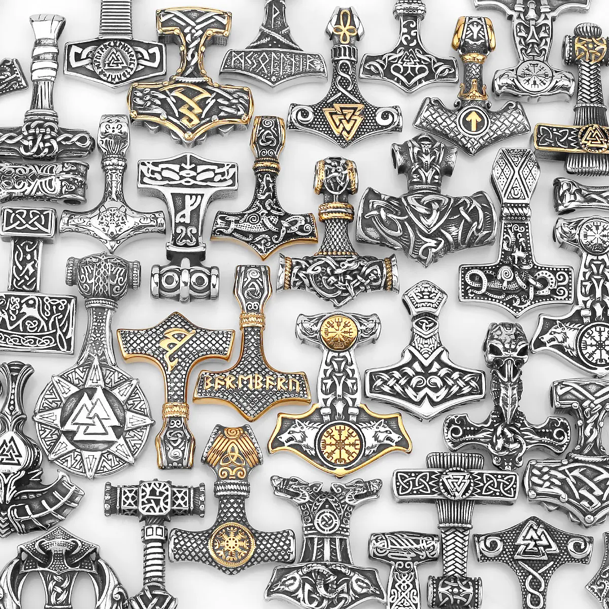 Nordic Viking Thor's Hammer Charm & Stainless Steel Casting Anchor ...