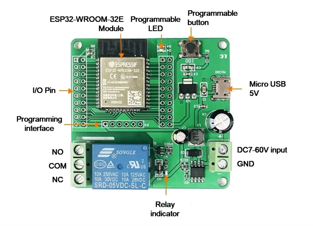 1/2/4/8 Channel ESP32 WIFI BLE Relay Module AC90-250V/DC5-30V Power Supply ESP32-WROOM-32E ...