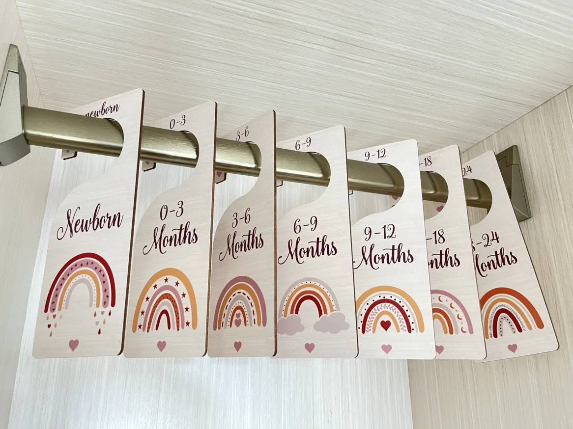 Boho Rainbow Nursery Clothes Organizers - Baby Hanger Signs
