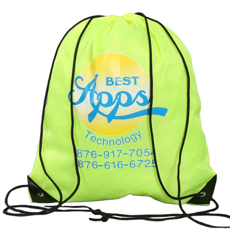 Custom Logo 210D Polyester Drawstring Backpack - Durable & Stylish