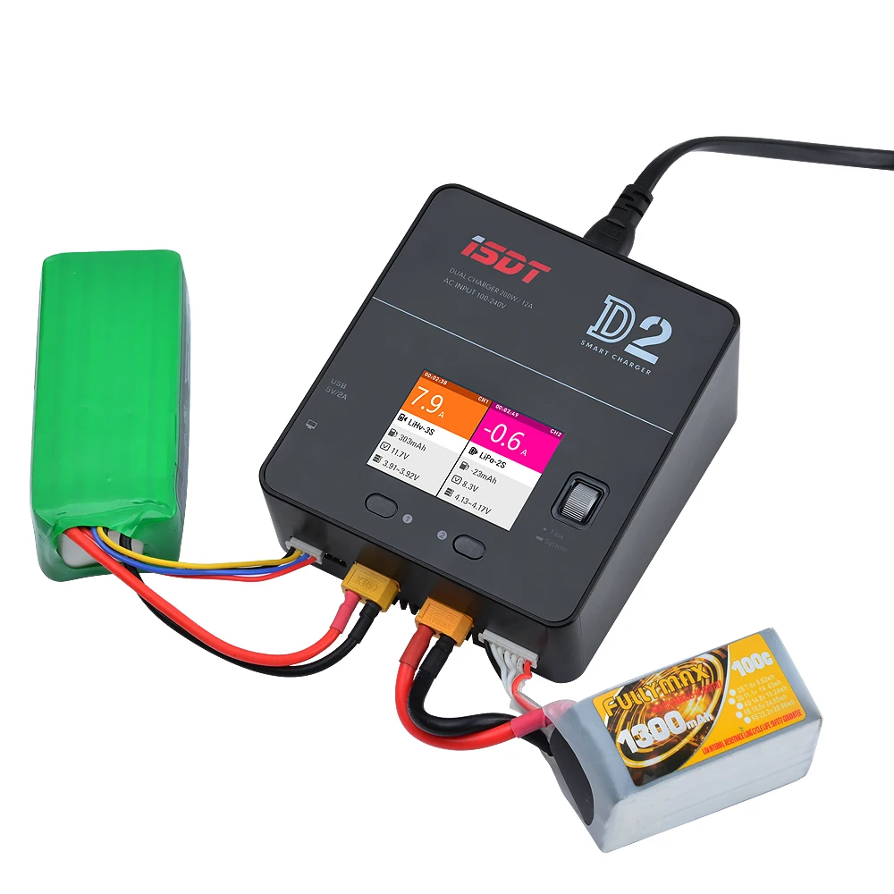 Isdt D2 Mark Ac 200w 12a 2-6s Dual Channel Battery Balance Charger For Lilon Lipo Lihv Nimh Pb ...