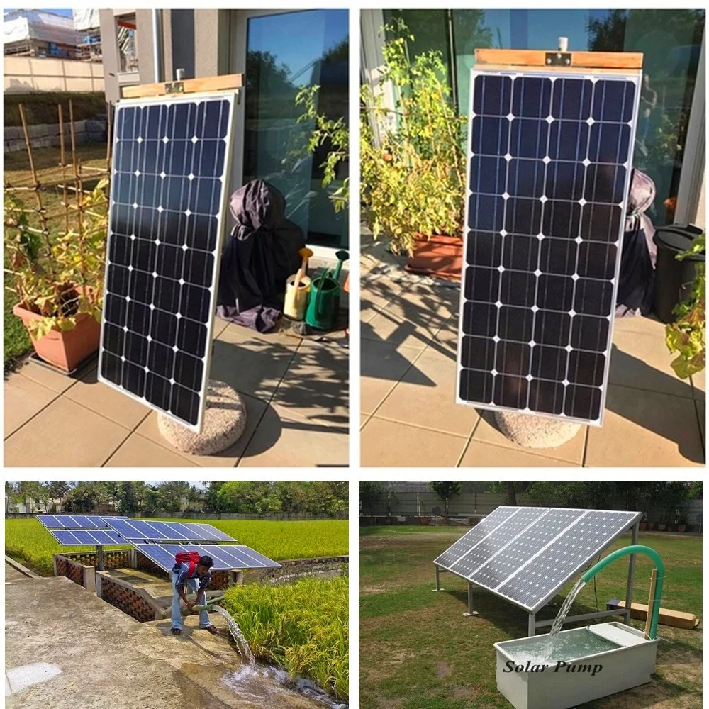 200w Tempered Glass Solar Panel Kit 2pcs 100w Rigid Painel Windproof Anti-snow Anti-hail Pv ...