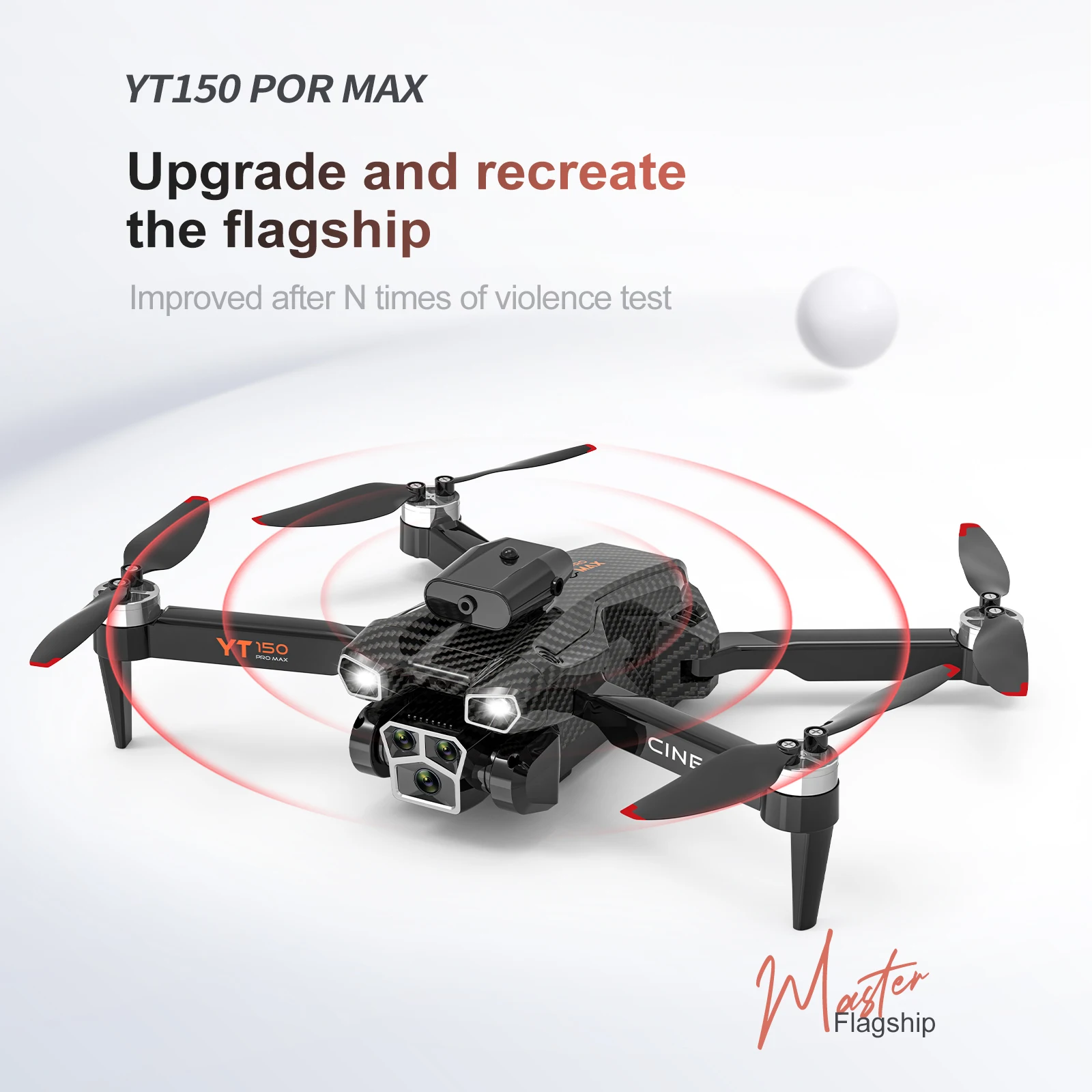 YT150 Drone - Foldable, 4K Dual Camera, 15 Minute Flight