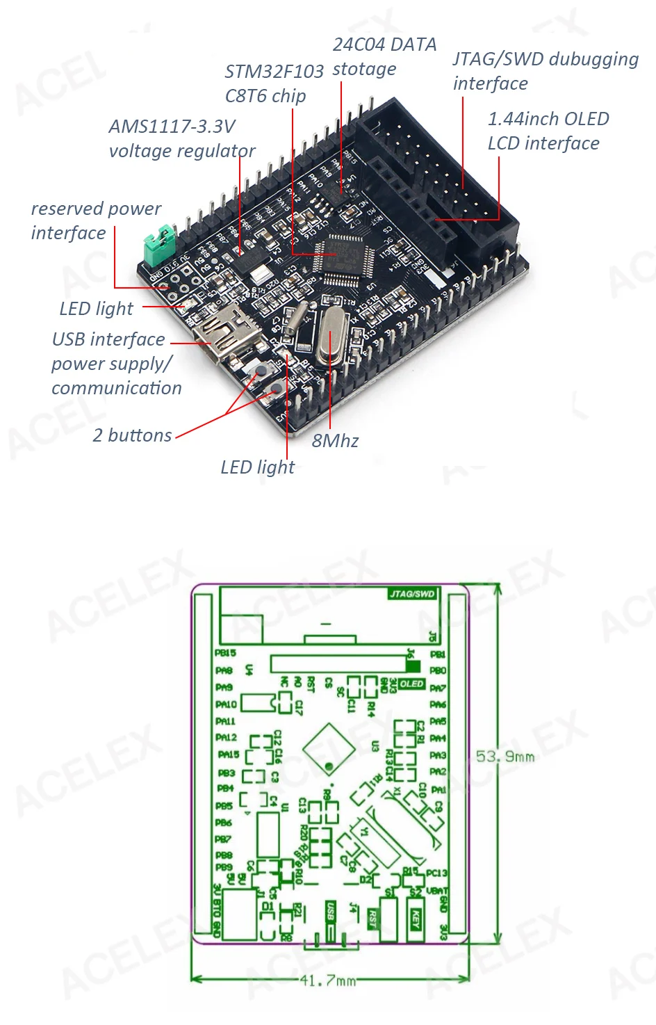 Stm32 Small System Core Board Stm32 Mcu Learning Edition Development Board Stm32f103c8t6 Buy