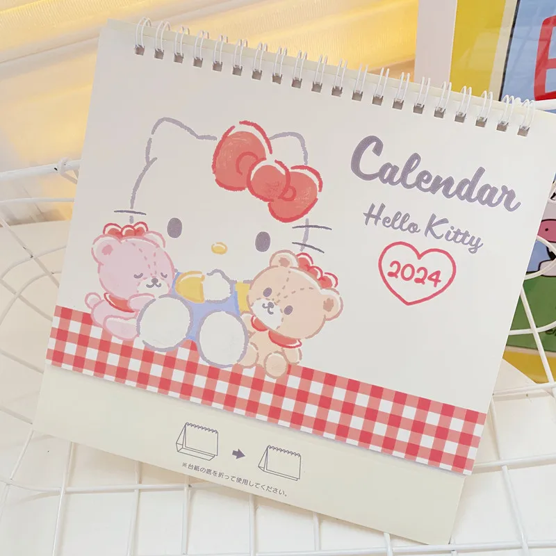 2024 Anime Sanrio Small Calendar Kawaii Cartoon Kuromi Desk Calendar ...