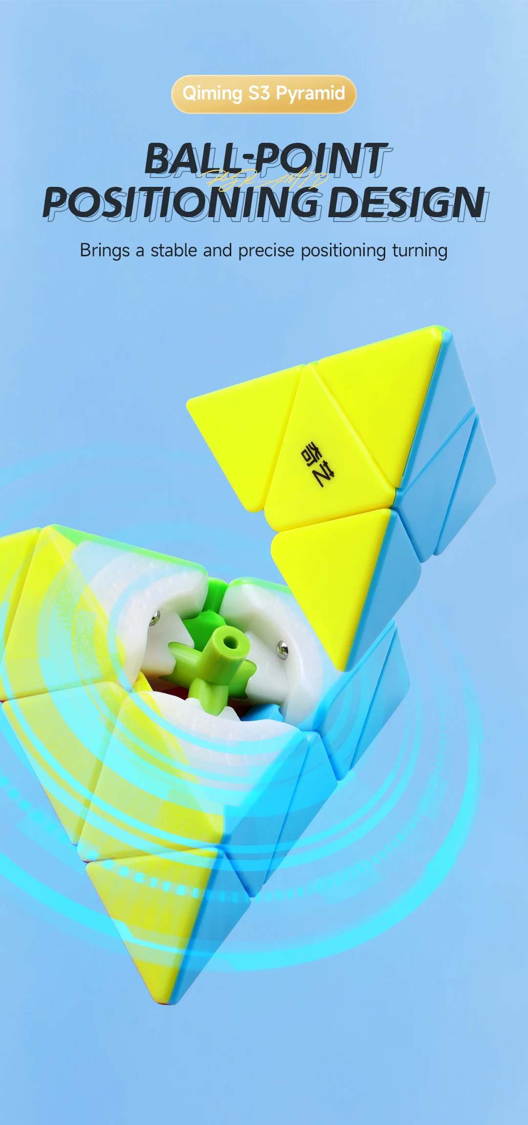 New Qiyi Qiming S3 3x3x3 Triangle With Ball-point Positioning Speed Magic Cube Puzzles Colorful ...