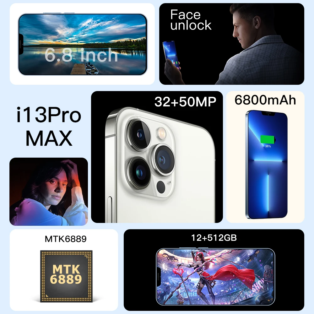 New Global Version I13 Pro Max Original Unlocked Smartphone 6.7 - Buy Smart Mobile Phones New ...