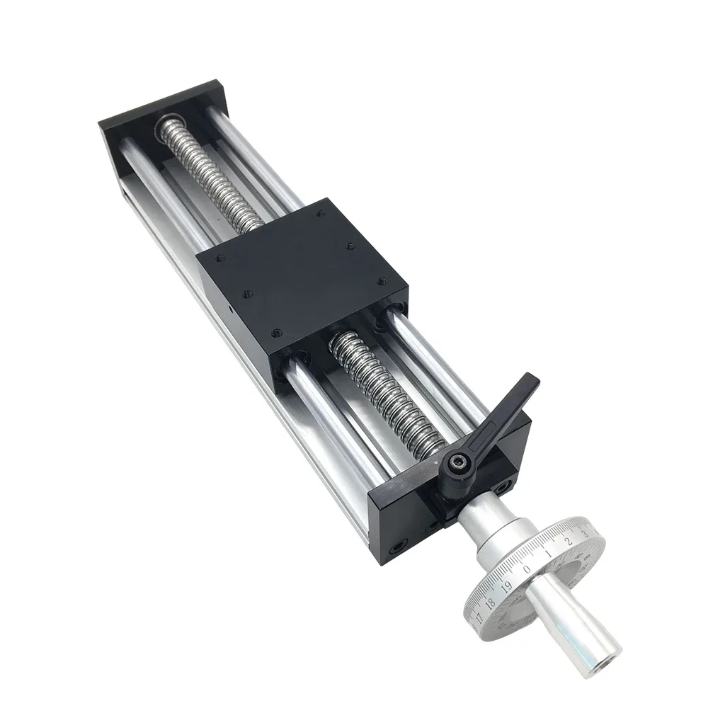 Manual Workbench Linear Guide 100~500MM Stroke Rod Optical Axis Stage Manual Sliding Table ...