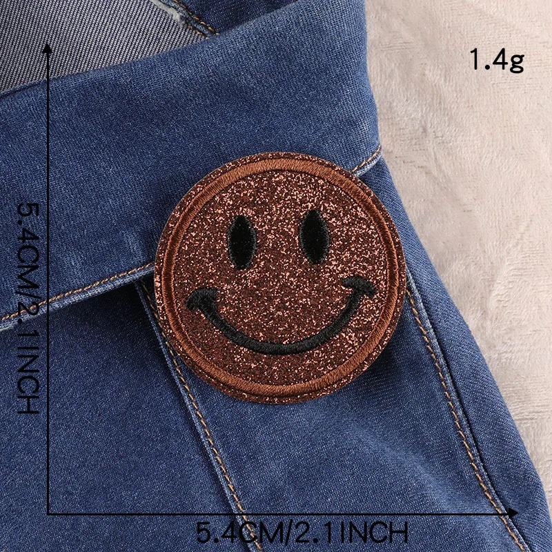Smiley Face Expression Iron On Patches Computer Embroidery Patches ...