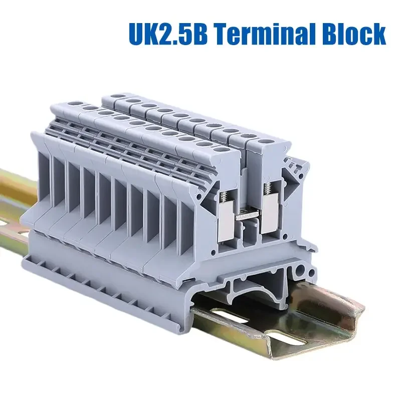 6 Colors Din Rail Uk2.5b Terminal Block Clamp Connector 800v 32a Uk-2.5n 2.5mm Square Universal ...