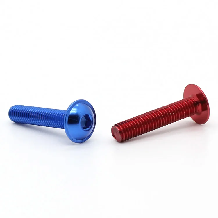 IOS7380 Red Bule Hexagon Socket Bolt Anodized Aluminum Bolts