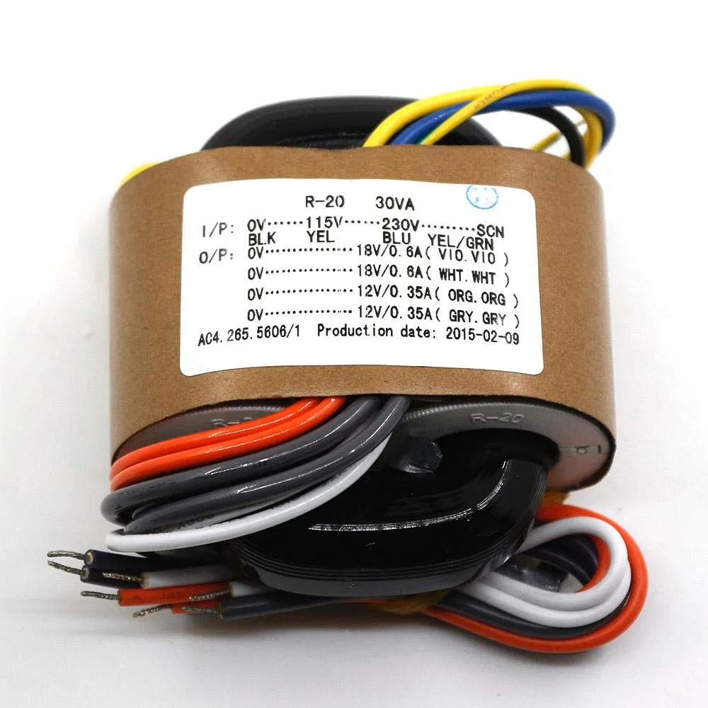 Packbox 115v-230v R Type Transformer Pure Copper 30w Transformer 9-24v Output For Amplifier ...