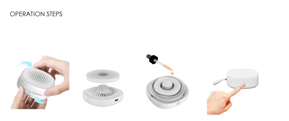 Portable Mini Diffuser For Essential Oils Travel Sized Quiet Waterless Camping Family Birthday ...