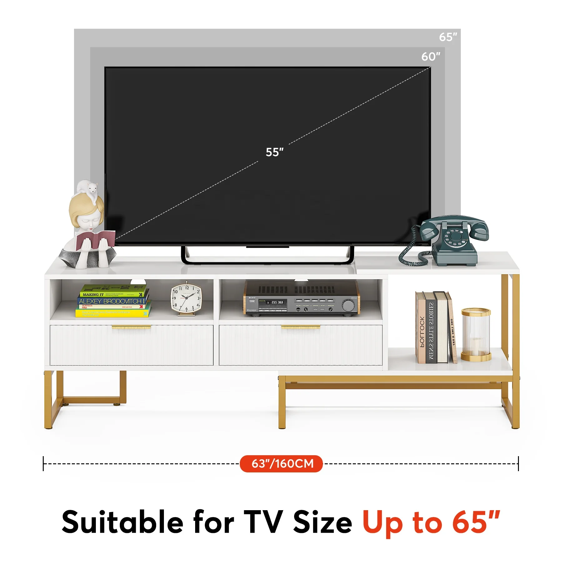 Supply Tribesigns Modern Luxury Hotel Furniture Console Television Meuble Table Tv Stand Set ...