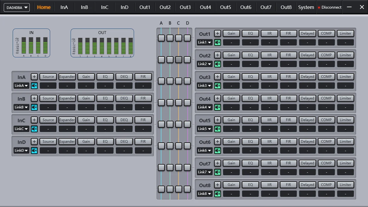 ADSP-21489 Audio Processor - 4 in 8 Out DSP Crossover