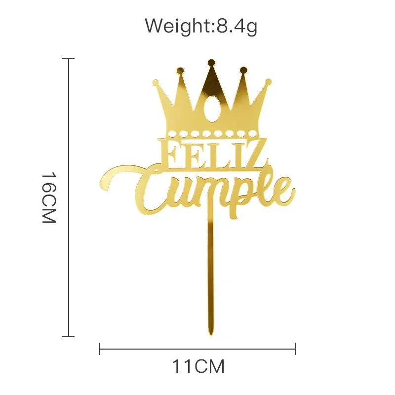 Acrylic Feliz Cumpleanos Espanol Spanish Happy Birthday Cake Topper ...