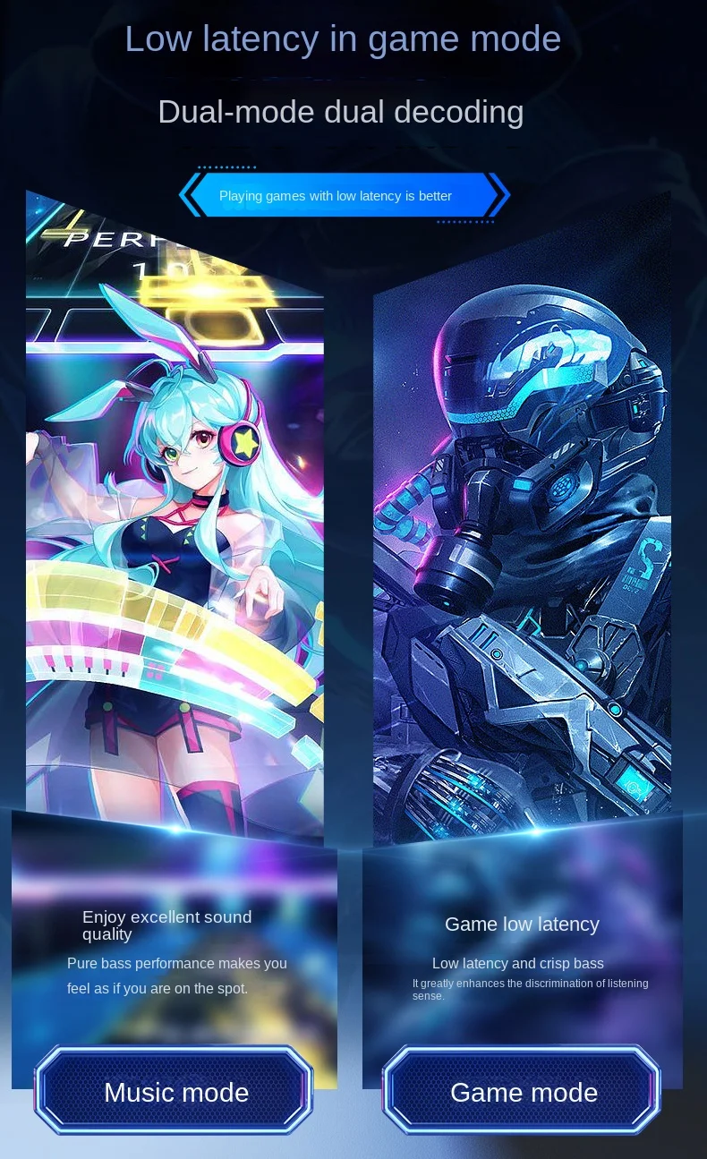 High Quality Lenovo Gm2 Pro Tws Gaming Wireless Headphones Hifi Stereo Earphones Sports ...