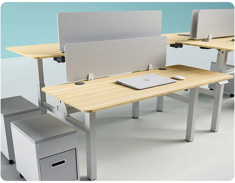 Dual Frame Double Adjustable Height Desk Office Workstation - Buy Adjustable Standing Desk Table ...