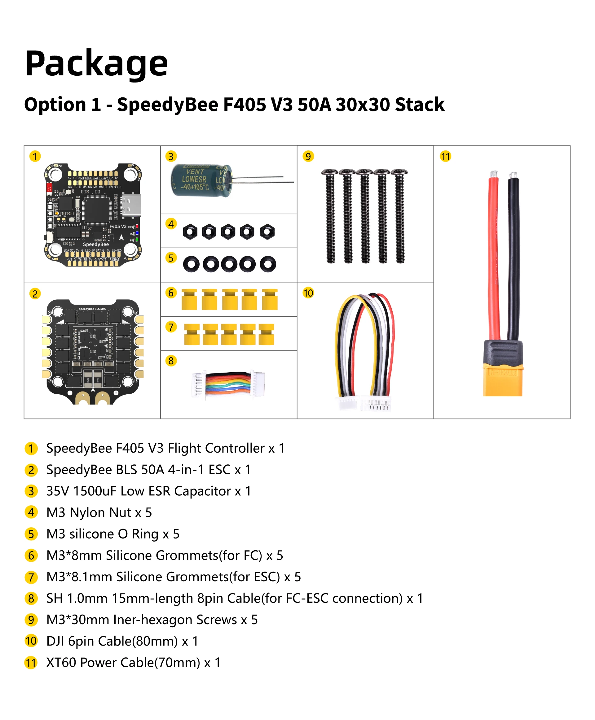 Speedybee F405 V3 F4 Flight Control Bls 50a 4in1 Speed 30x30 Fc&esc Stack Flytower 3-6s For Hd ...