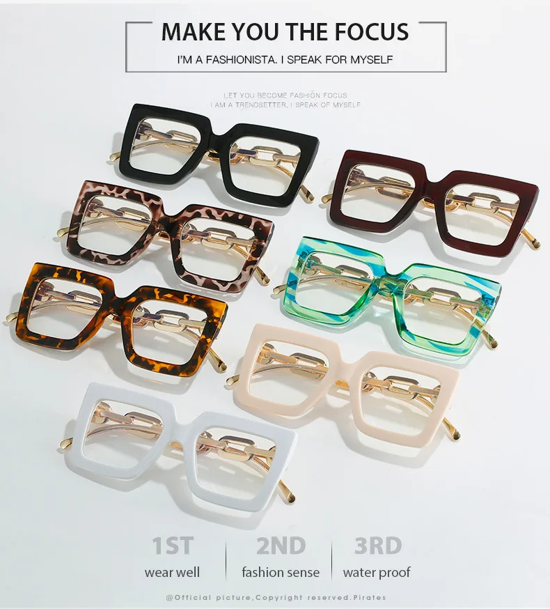 Gwtnn Oem Exhibidor Para Anteojos Creativo Blue Light Adults Square Oversize Colourful Glasses ...