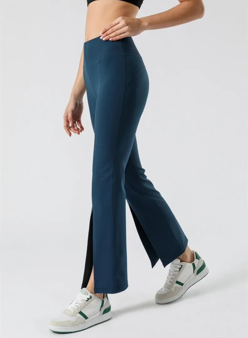 High Quality Sexy High Waisted Yoga Flared Pants Hip Lifting Pants Dance Fitness Sports Front ...