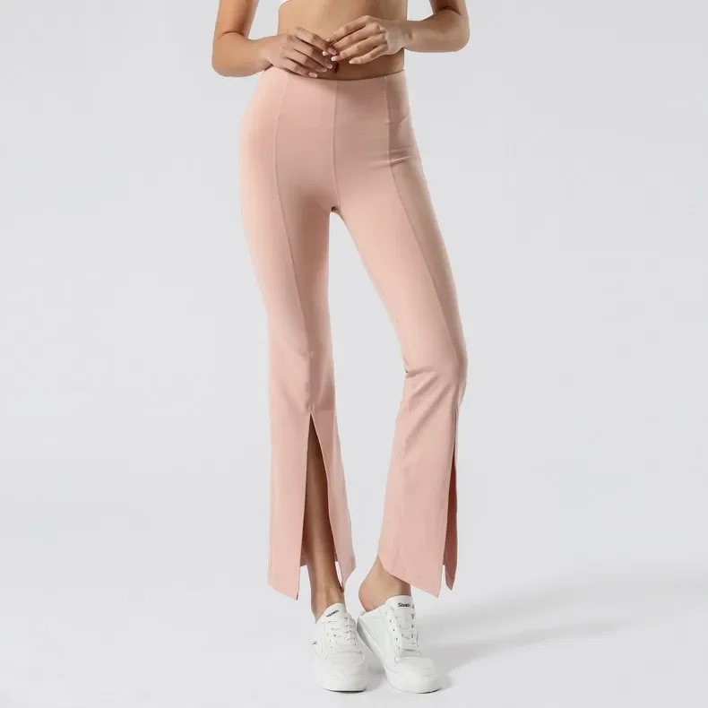 High Quality Sexy High Waisted Yoga Flared Pants Hip Lifting Pants Dance Fitness Sports Front ...