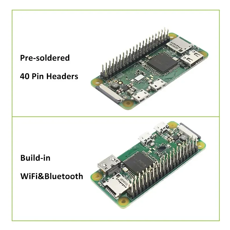 Raspberry Pi Zero Wh 1ghz 512mb Ram Board Build-in Wireless Wifi With 40pin Pre-soldered Gpio ...