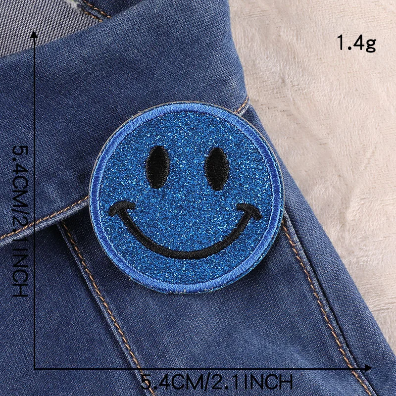 Smiley Face Expression Iron On Patches Computer Embroidery Patches ...
