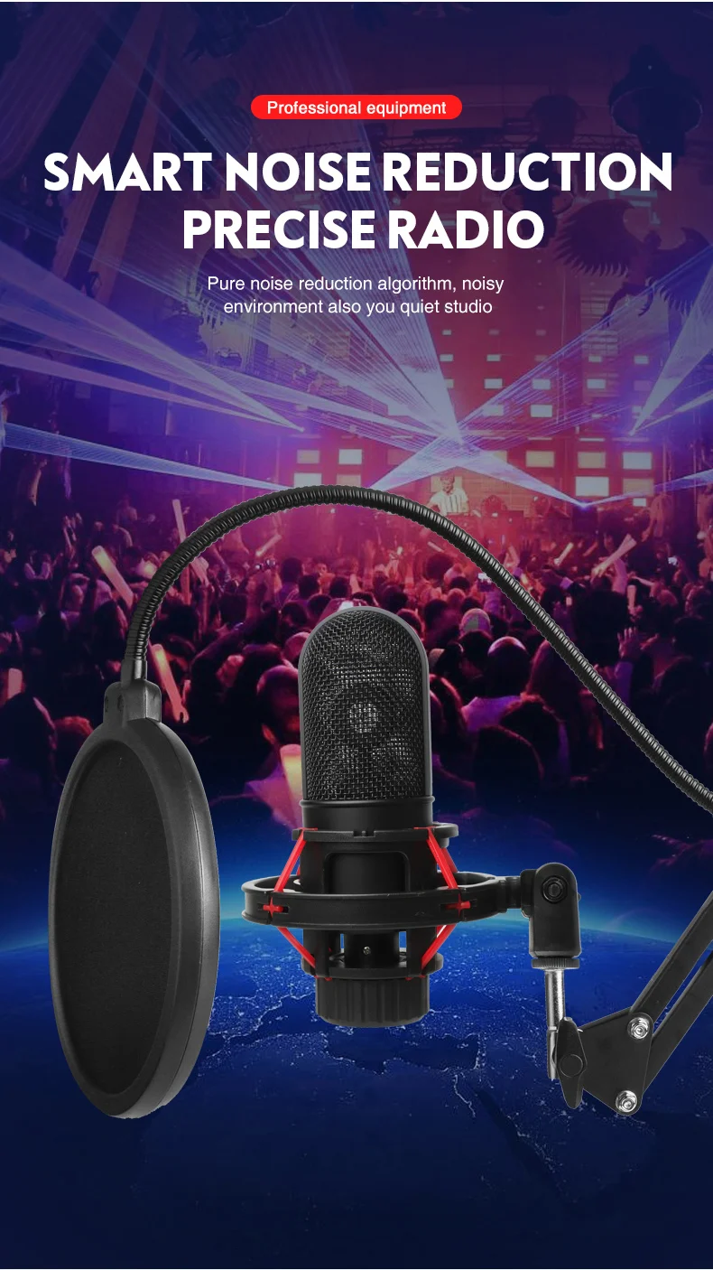 Bm 800 Professional Dj18 Sound Card Set Bm800 Mic Recording Studio Condenser Microphone For ...